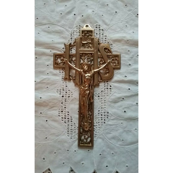 Accents | Vintage Ornate Inri Ihs Icon Crucifix | Poshmark